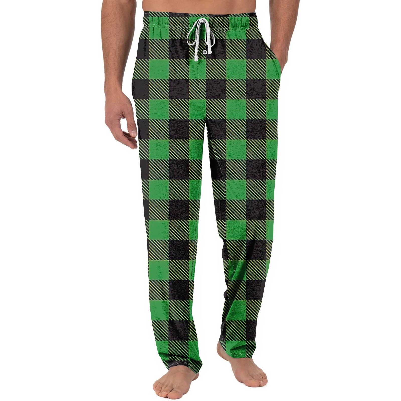 CharmCyan Men’s Plaid Lounge Pants,Customizable items DIY Soft Cotton Blend Sleepwear ...