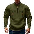 CharmCyan Men’s Quarter Zip Pullover Sweatshirt with Chest Zipper ...