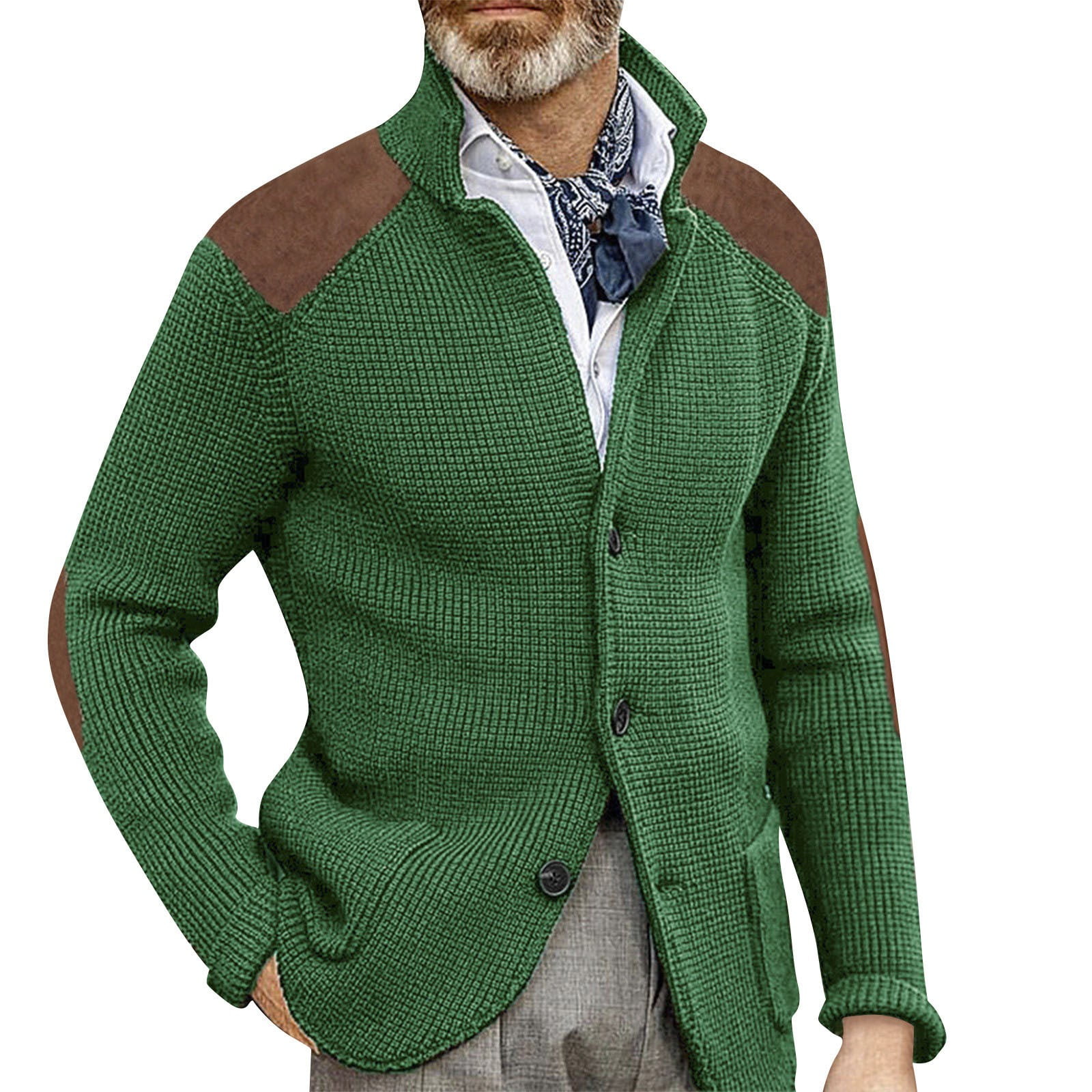 CharmCyan Men’s Shawl Collar Button Down Knit Cardigan Sweater with ...