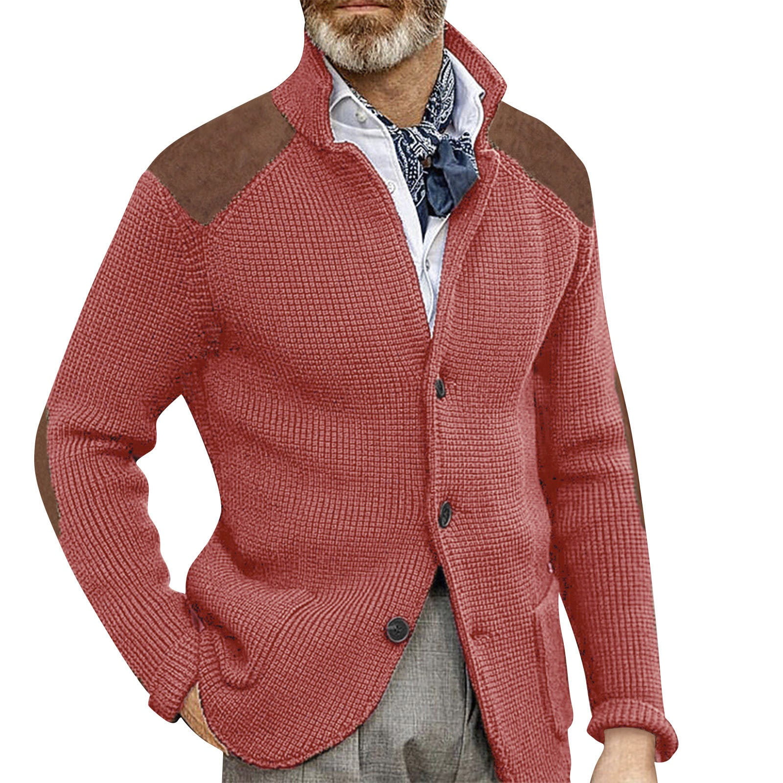 CharmCyan Men’s Shawl Collar Button Down Knit Cardigan Sweater with ...