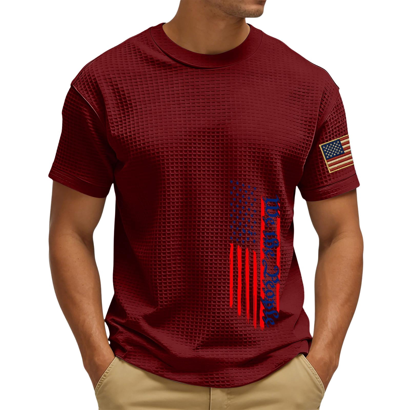 CharmCyan Men’s Short Sleeve Waffle Knit T Shirt Crew Neck Classic Fit ...