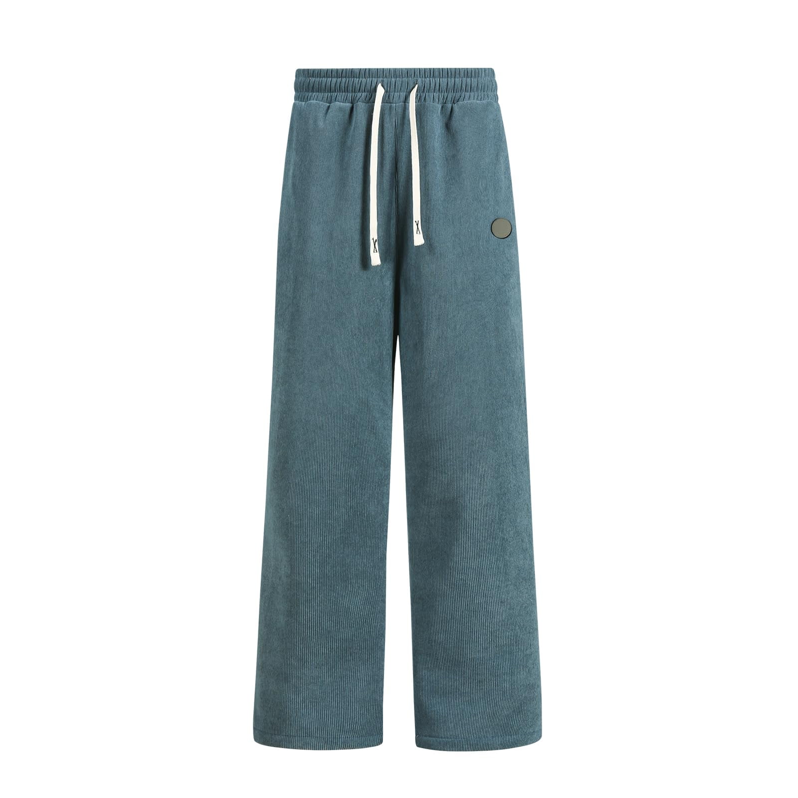 CharmCyan Men's Solid-color Casual Loose Sport Trousers, Corduroy And ...