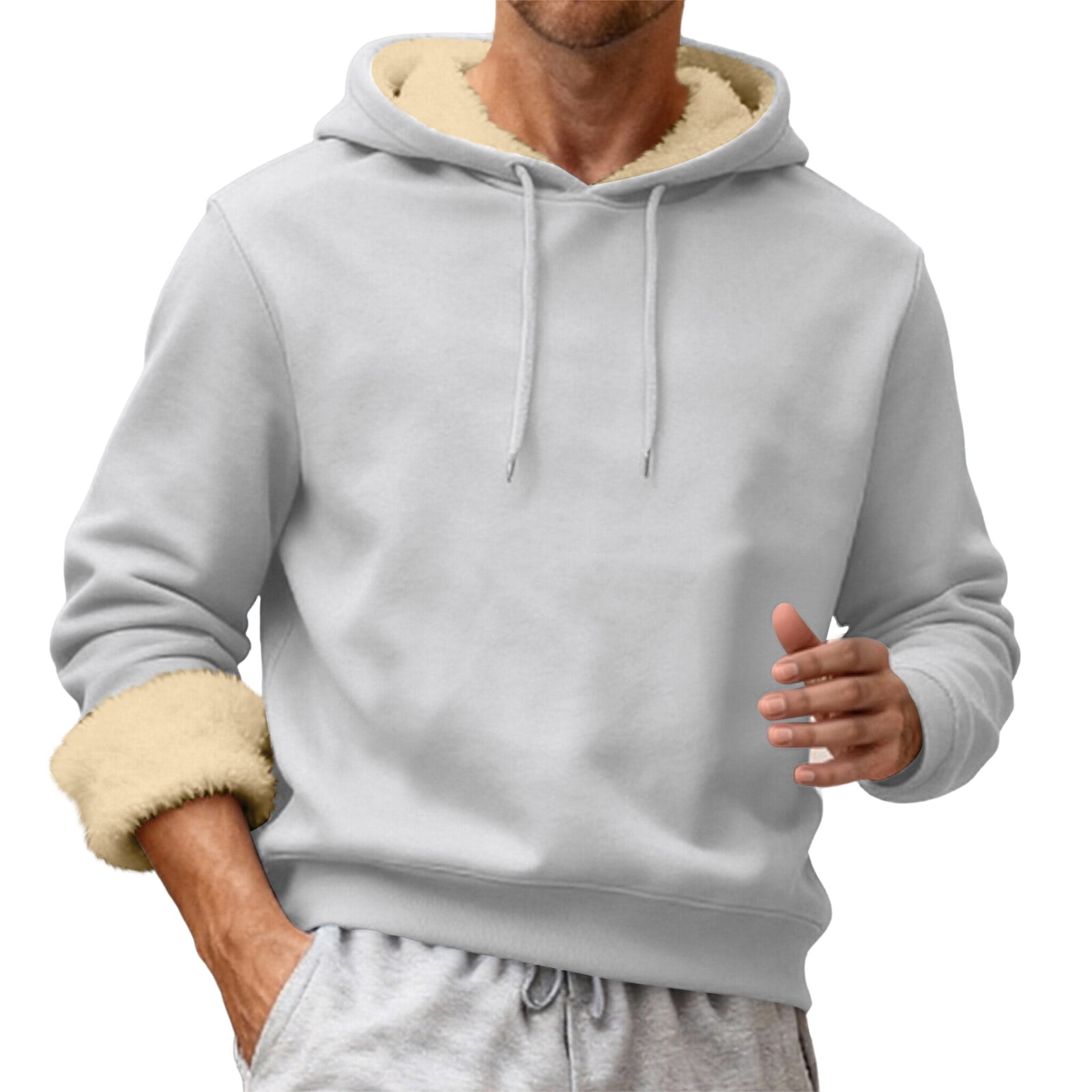 CharmCyan Men's Winter Fleece-Lined Hooded Sweatshirt | Oversized Warm ...