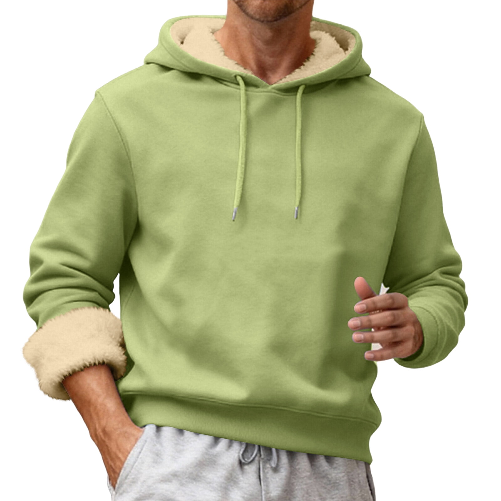 CharmCyan Men's Winter Fleece-Lined Hooded Sweatshirt | Oversized Warm ...