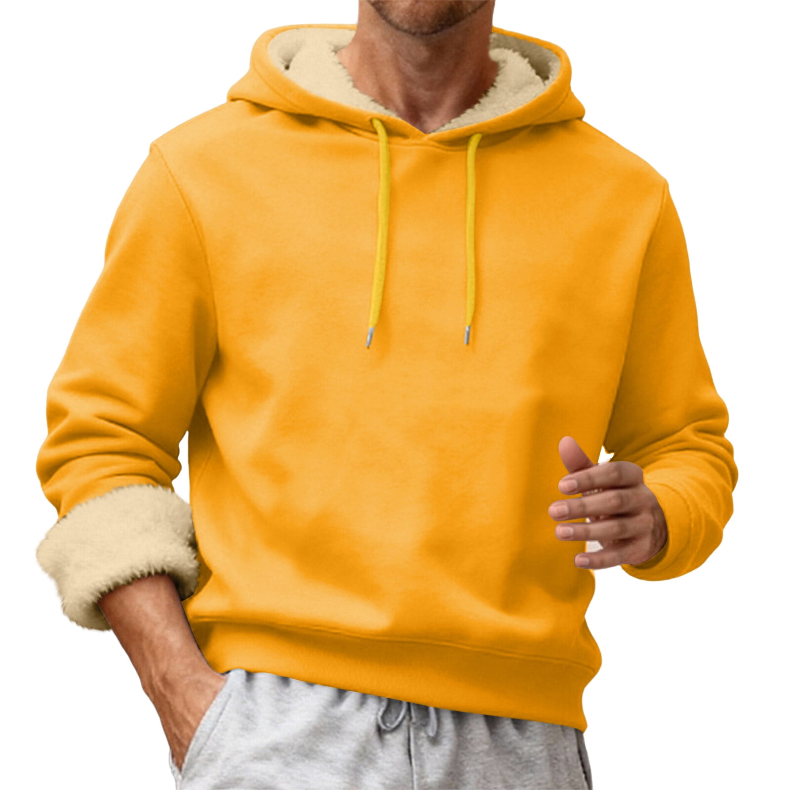 CharmCyan Men's Winter Fleece-Lined Hooded Sweatshirt | Oversized Warm ...