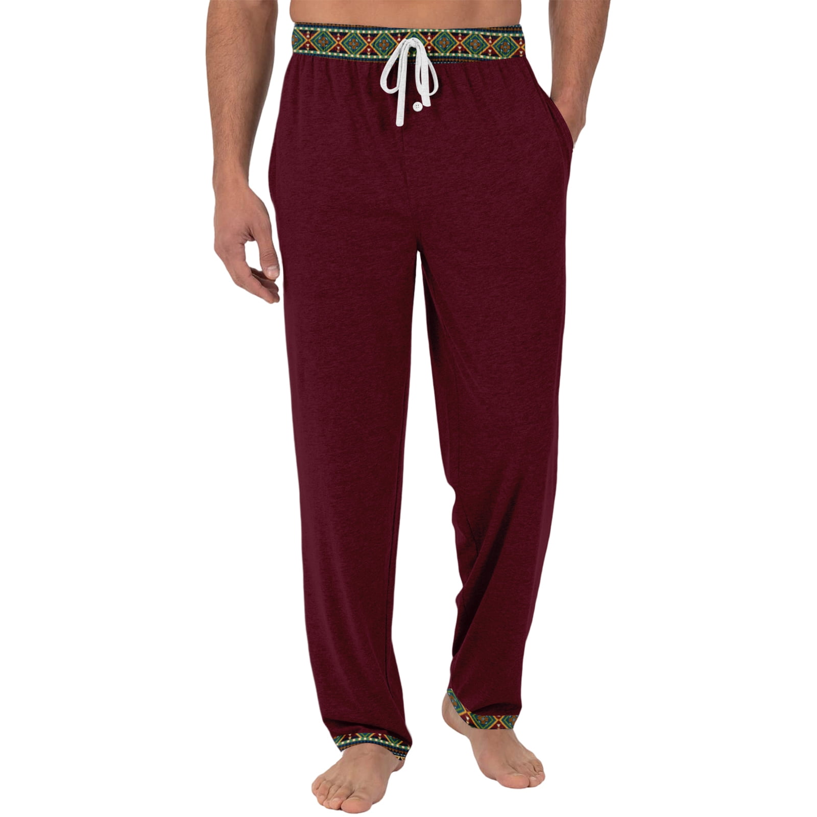 CharmCyan Men's casual stylish retro texture printed pants - Men's ...