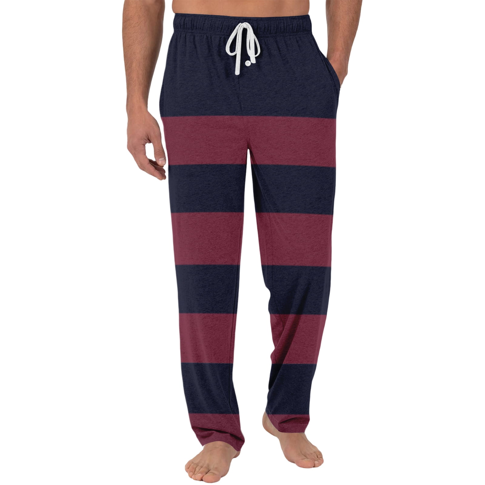 CharmCyan Men's casual stylish striped texture printed pants - Men's ...