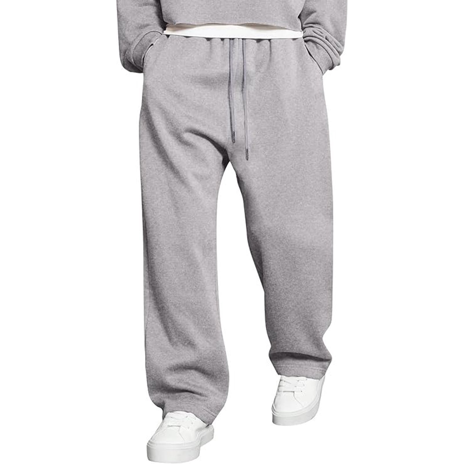 CharmCyan Mens Casual Loose Fit Sweatpants Drawstring Waist Relaxed Fit ...