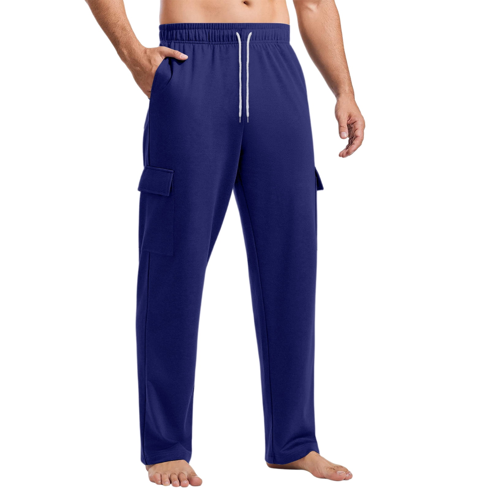 CharmCyan Mens Casual Lounge Pants with Pockets Elastic Waistband ...