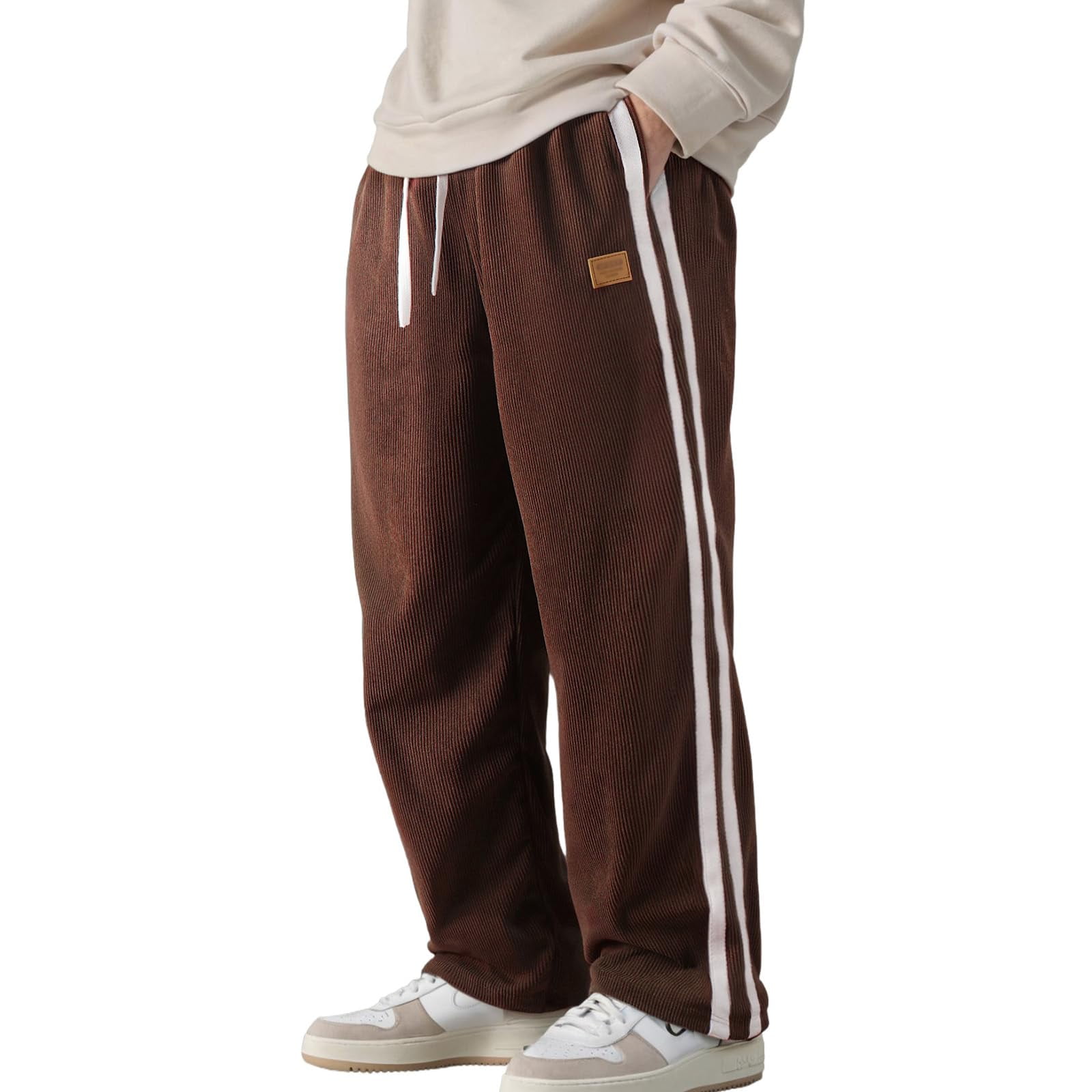 CharmCyan Mens Corduroy Sweatpants with Drawstring Waist Athletic Fit ...
