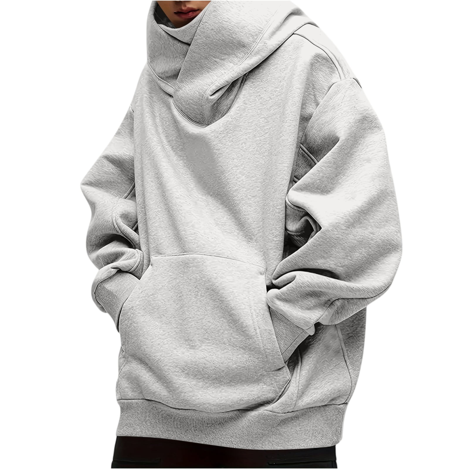 CharmCyan Mens Oversized Pullover Hoodie Long Sleeve Casual Sweatshirt ...