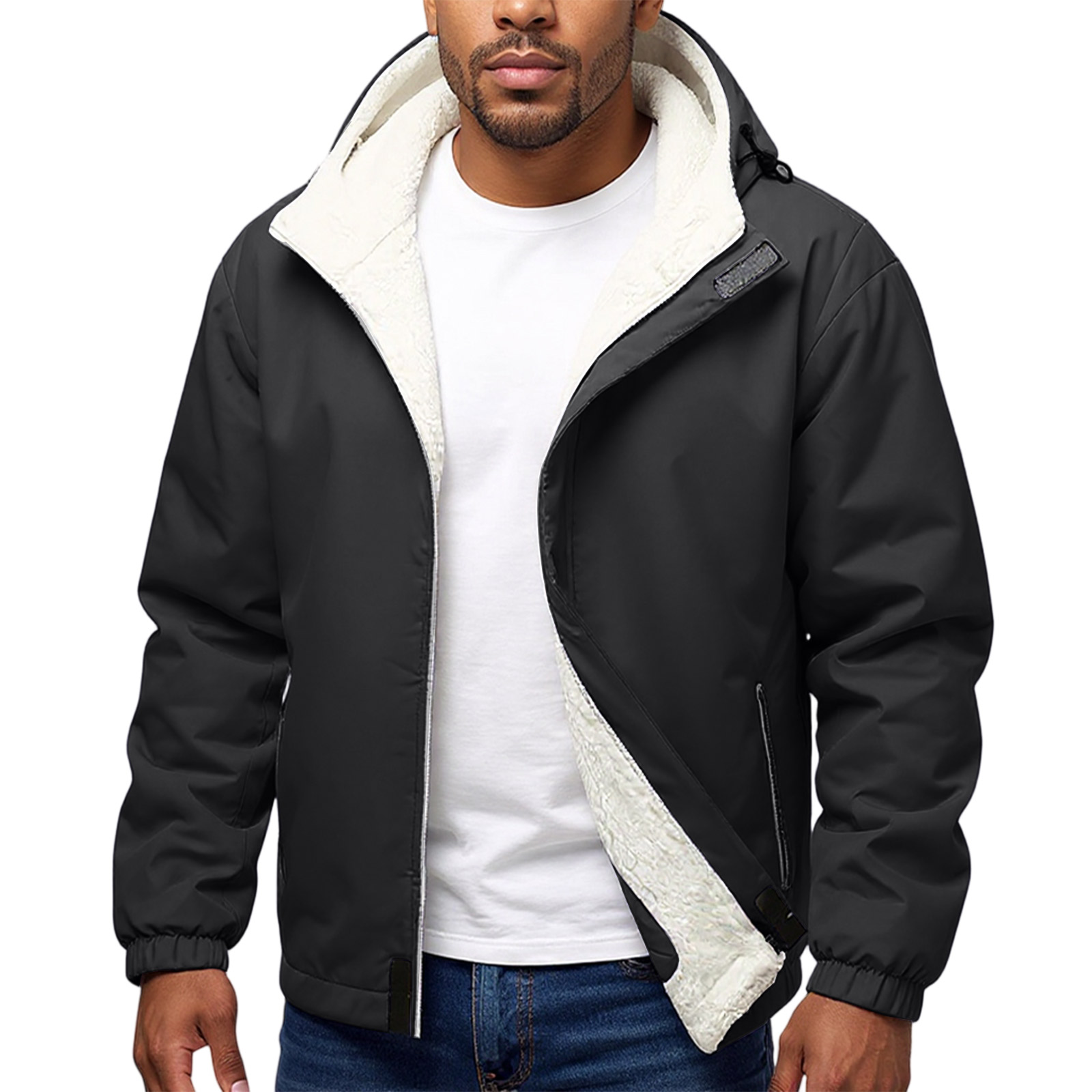 CharmCyan Mens Waterproof Winter Jacket with Fleece Lining Hooded ...