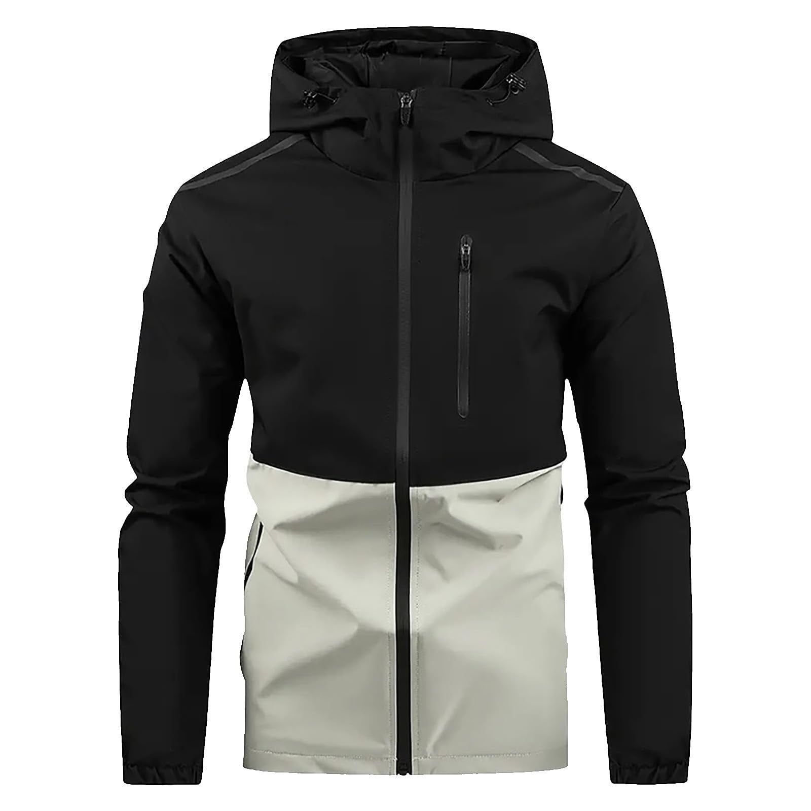 CharmCyan Mens Windbreaker Jackets Waterproof Lightweight Hooded Rain ...