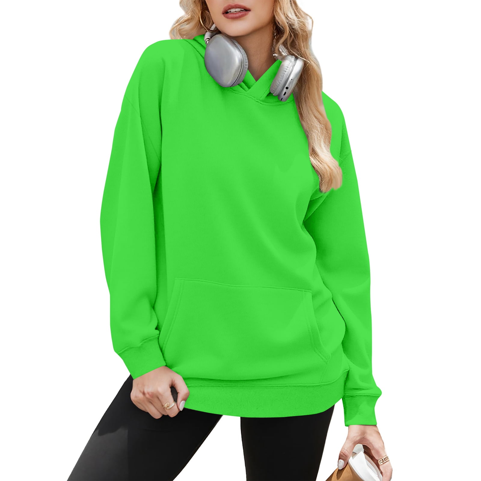 CharmCyan Women's Casual Long Sleeve Pullover Hoodie with Front Pocket ...