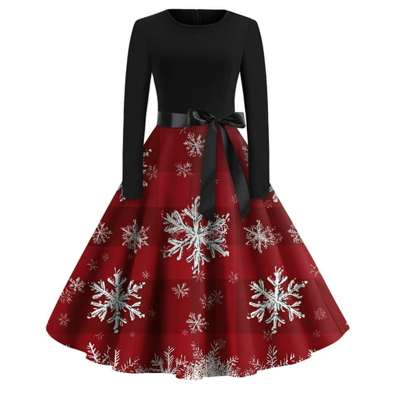 CharmCyan Women's Fashion Round Casual Slim Fit Christmas Print Large ...