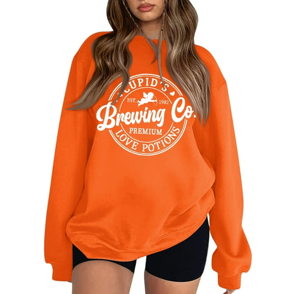 CharmCyan Women's Fashion Round Neck Long Sleeve Solid Color Valentine ...