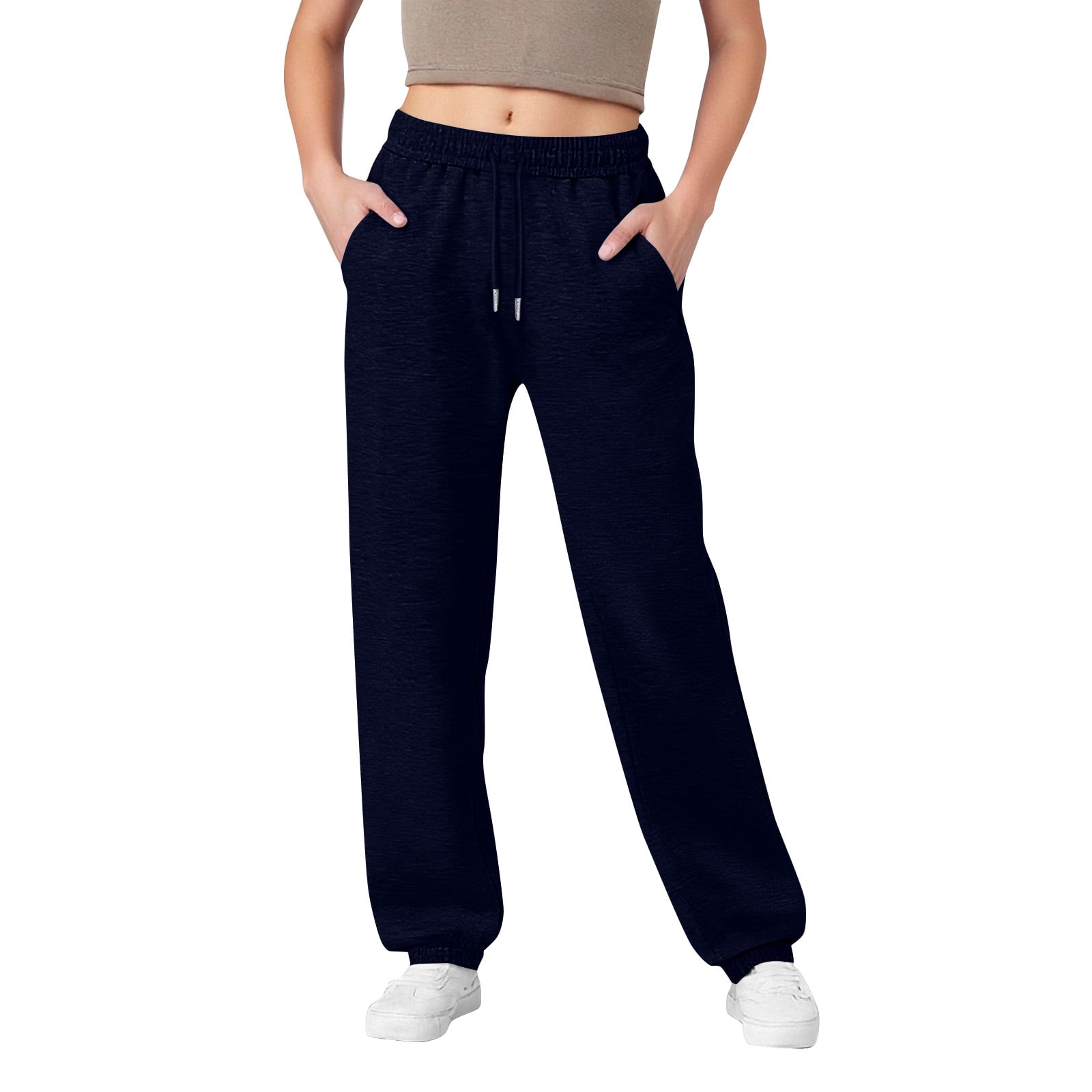 CharmCyan Women’s High Waist Drawstring Sweatpants Loose Fit Elastic ...