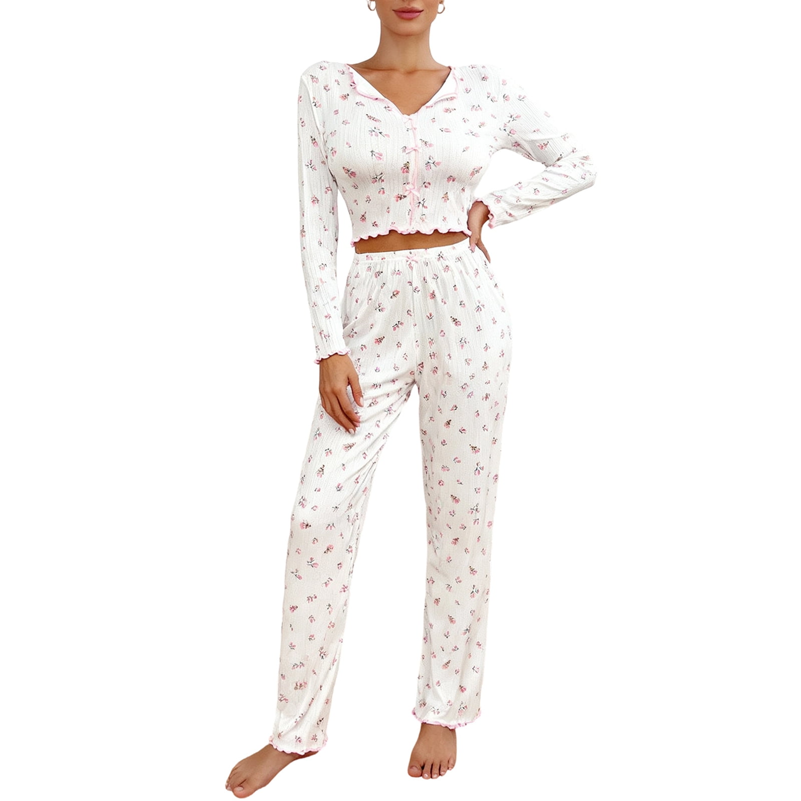 CharmCyan Women's Long Sleeve Long Pants Pajamas And Homewear Set ...