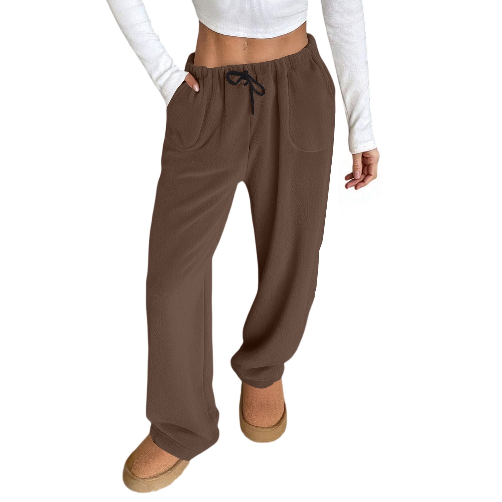 CharmCyan Women’s Loose Fit Wide Leg Sweatpants with Elastic Waistband ...