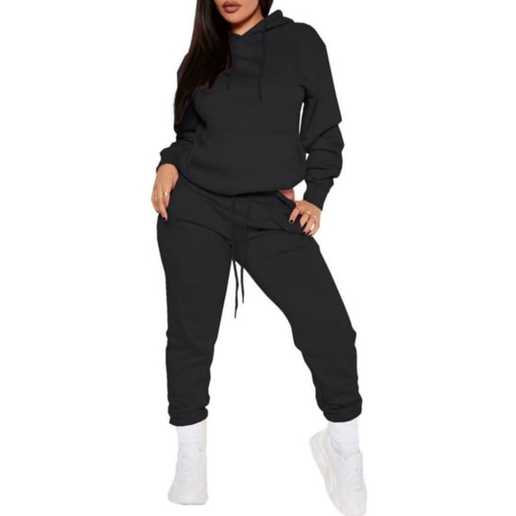 CharmCyan Womens Two Piece Hoodie Sweatpants Set Long Sleeve Pullover ...