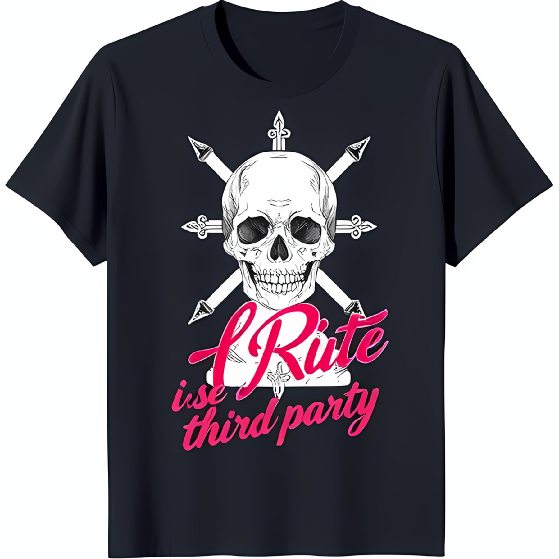 CharmDream Weave Black T-Shirt with White Design and Radial Arrows 'I ...