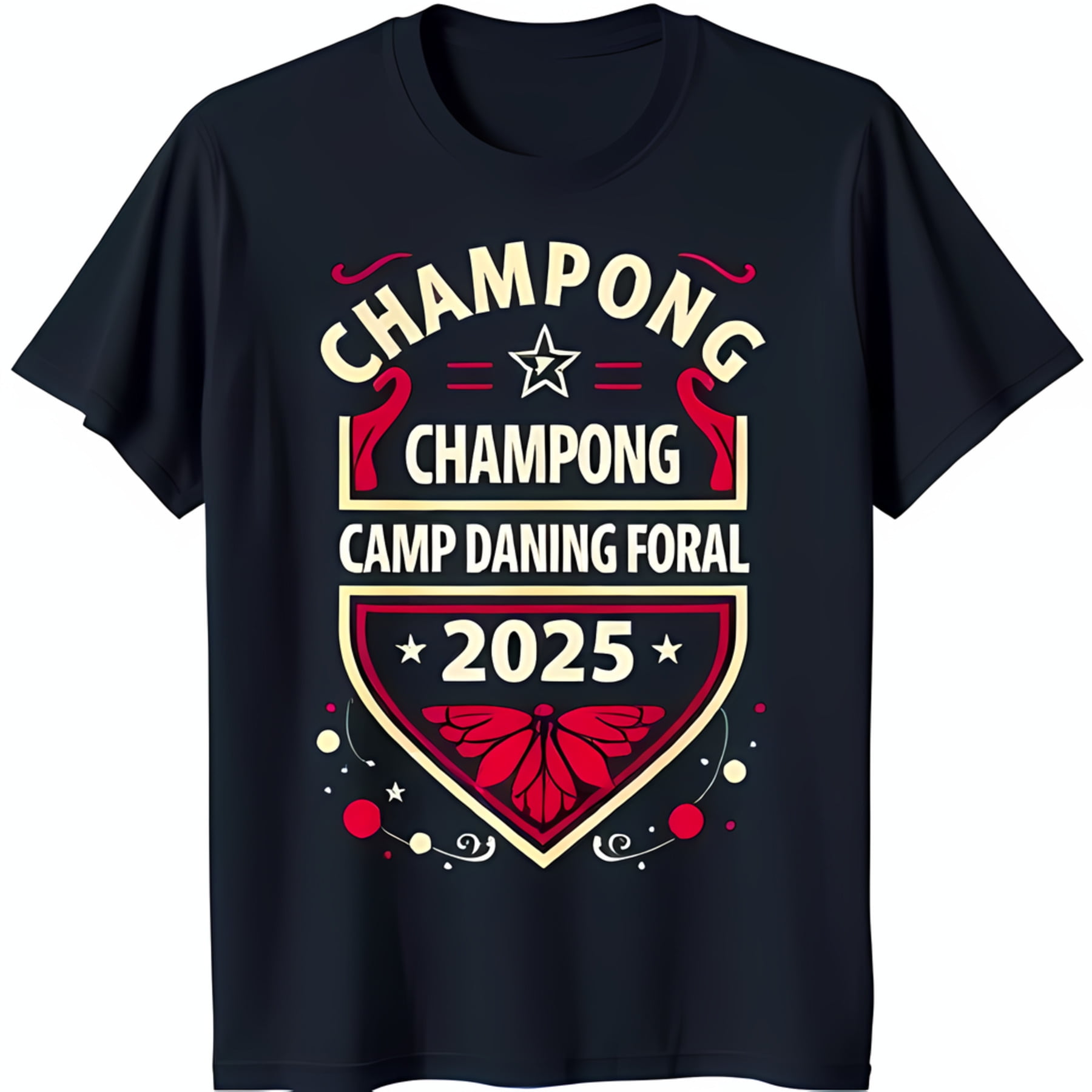 CharmDream Weave Champong Butterfly Design Blue T-Shirt Camp Daning ...