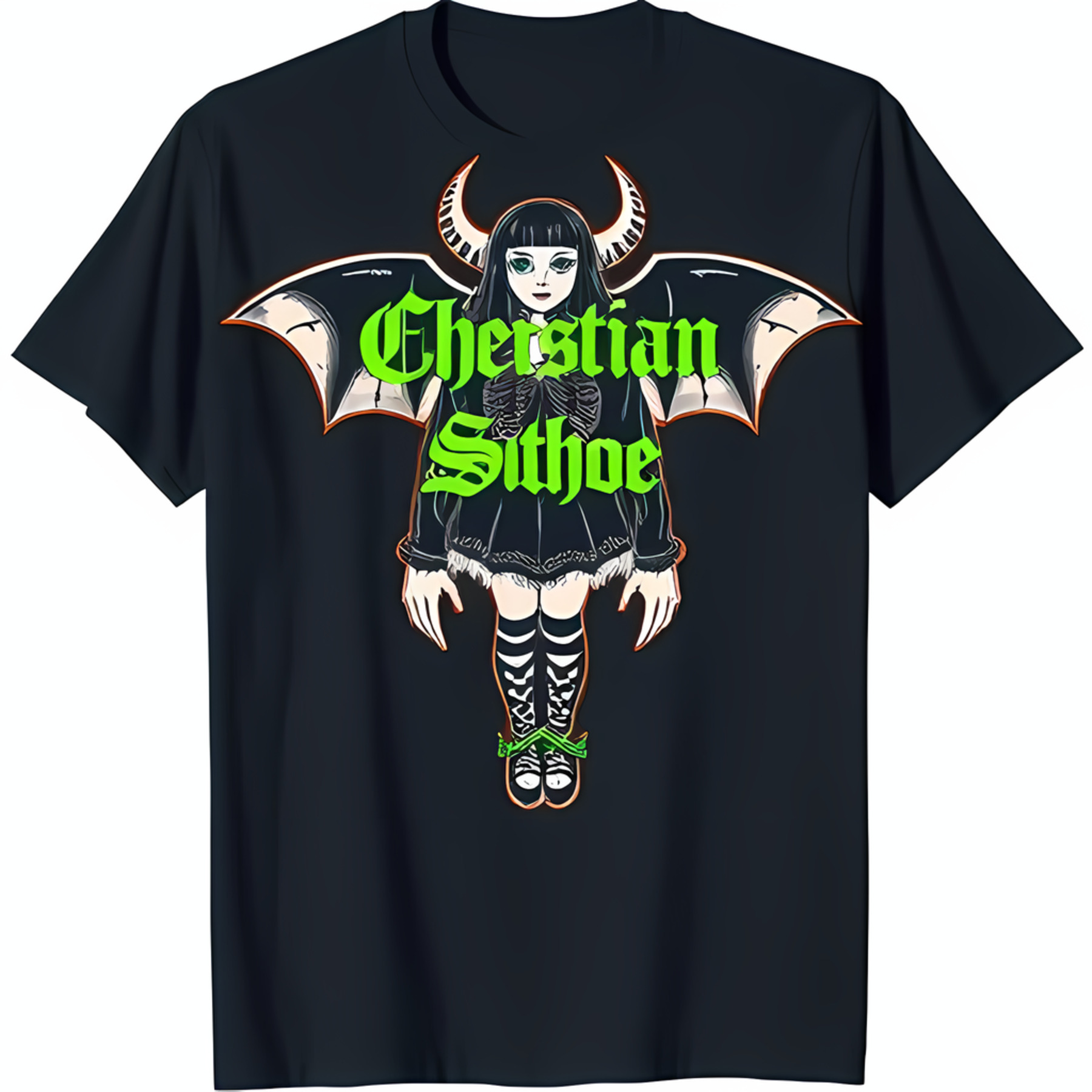 CharmDream Weave Dark Gothic Graphic T-Shirt Young Girl with Wings ...