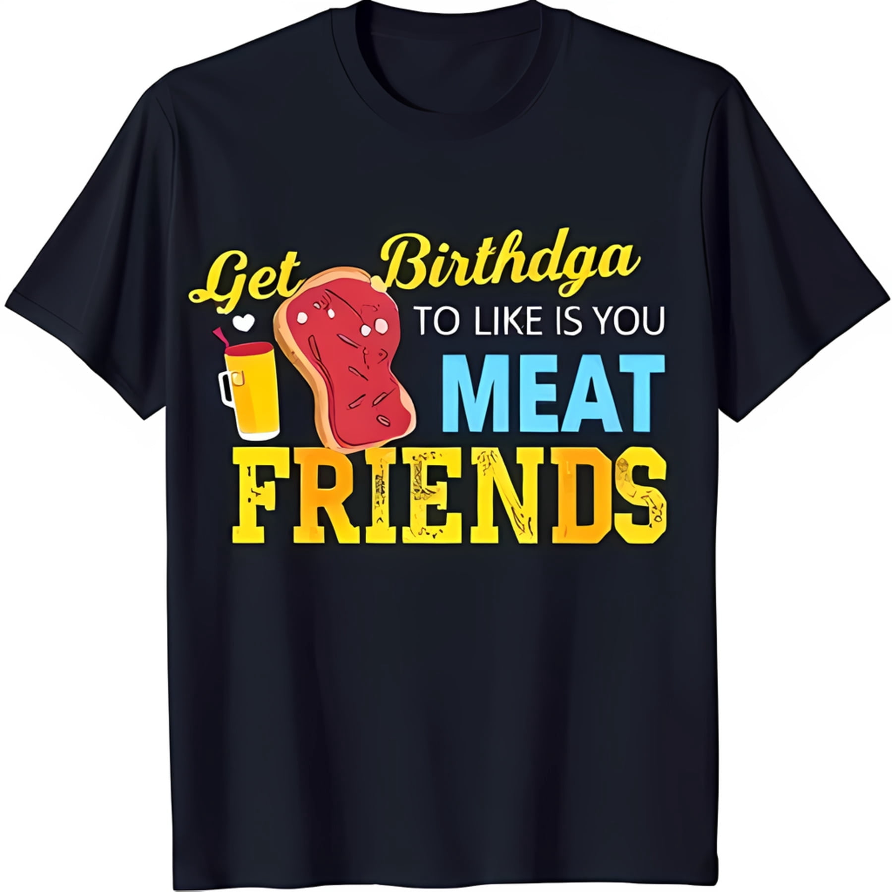 CharmDream Weave Funny Black T-Shirt with Steak & Juice Graphic for ...