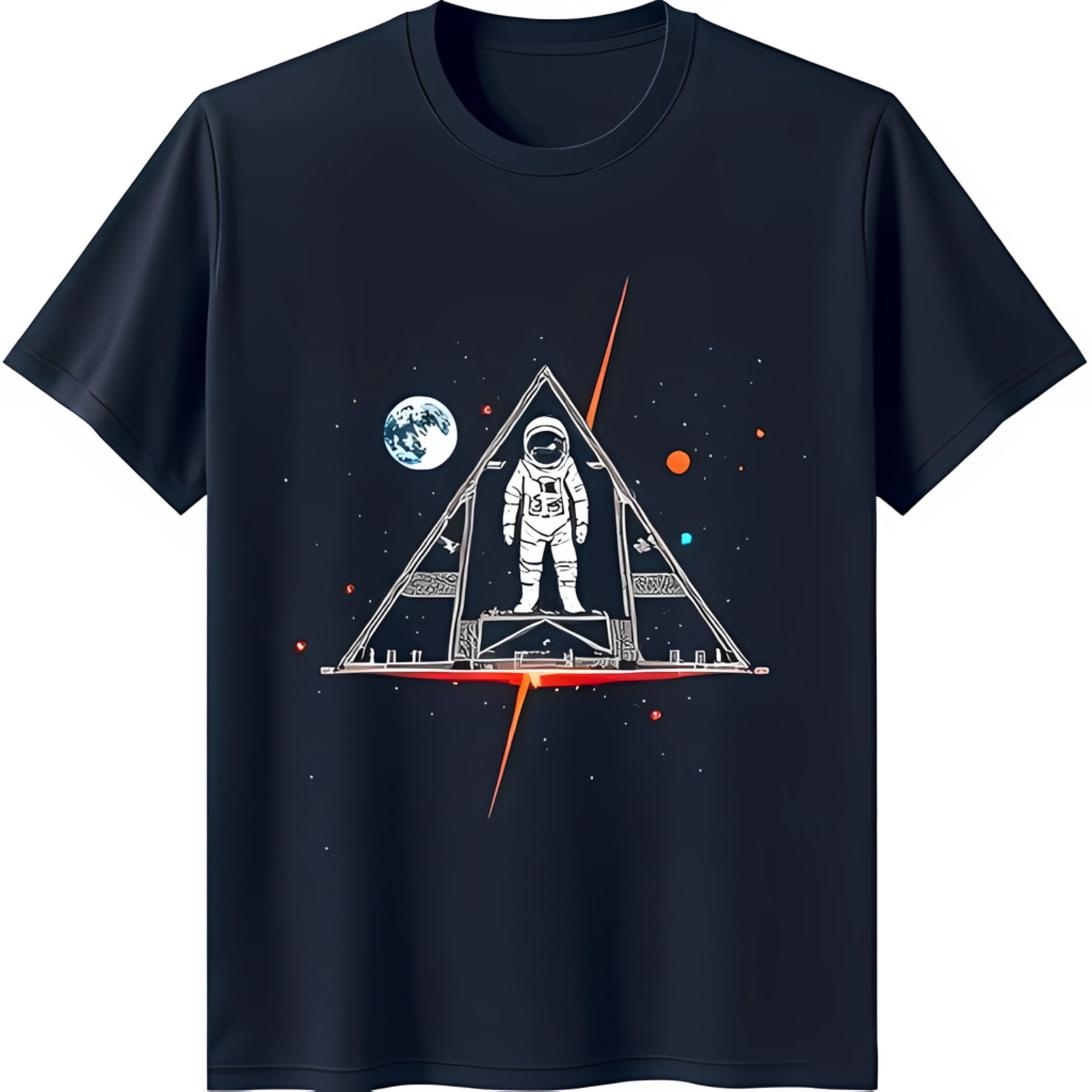 CharmDream Weave Stunning Black T-Shirt with Silver & Graphic in Space ...