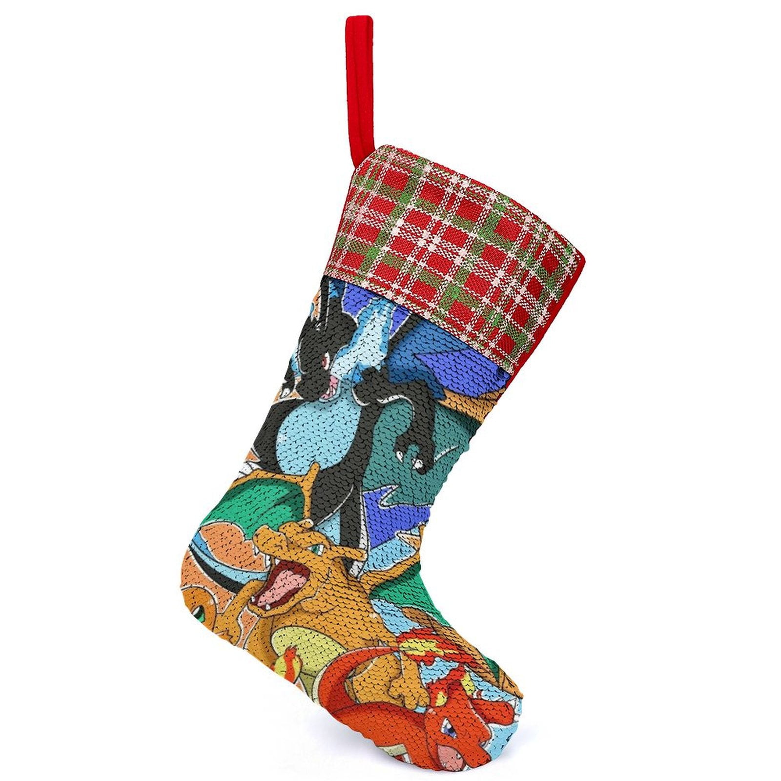 Charmander Anime Go Sequin Christmas Stocking Glitter Christmas ...