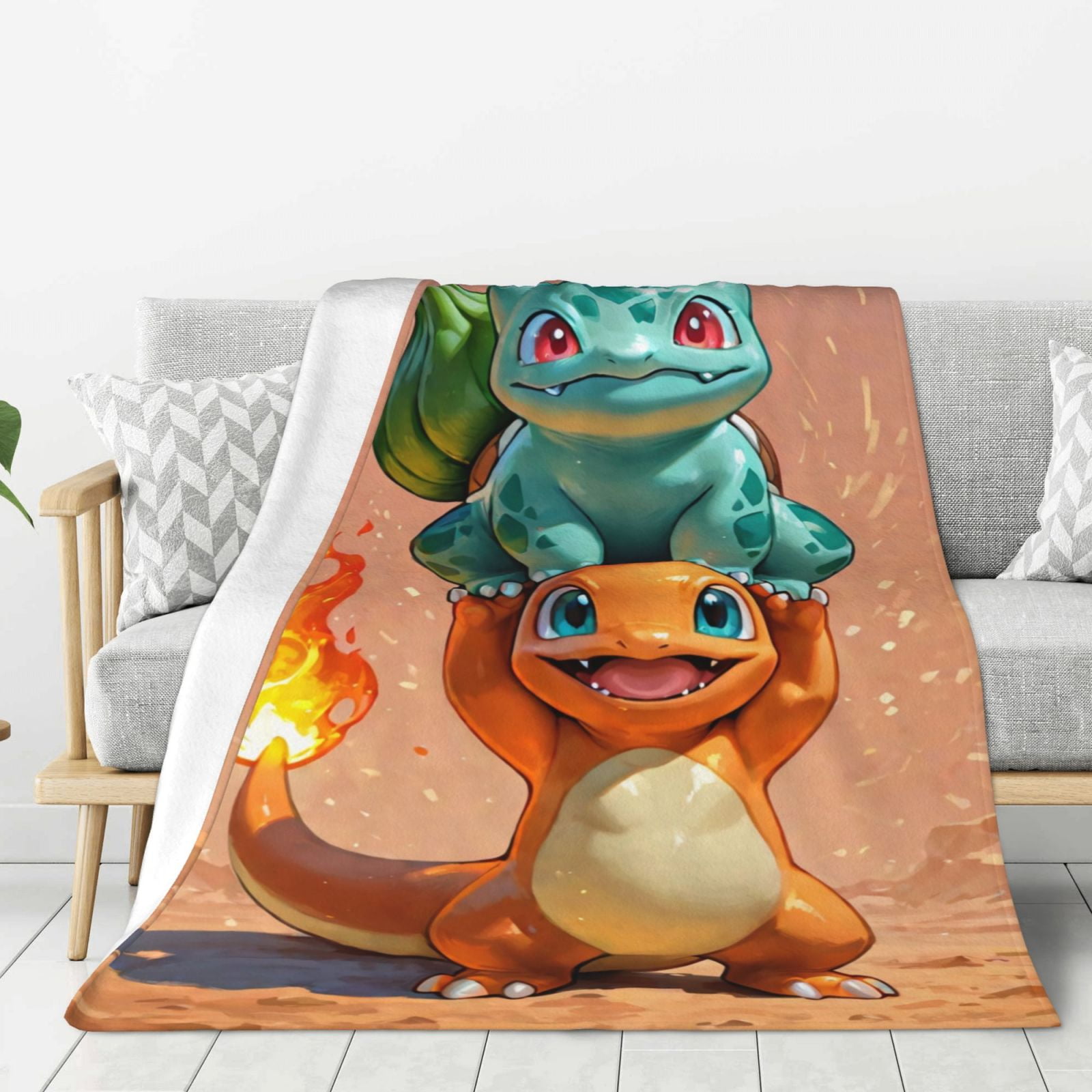 Charmander & Bulbasaur Throw Blanket,Cooling Blankets for Hot Sleepers ...