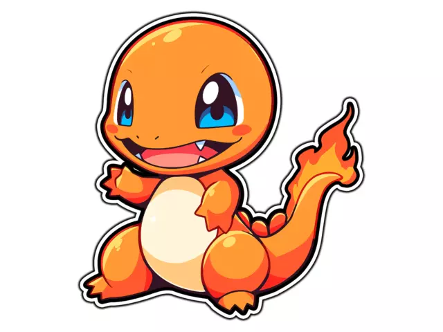 Charmander Cute Waterproof Sticker Phone Decal Water Bottle Stickers ...