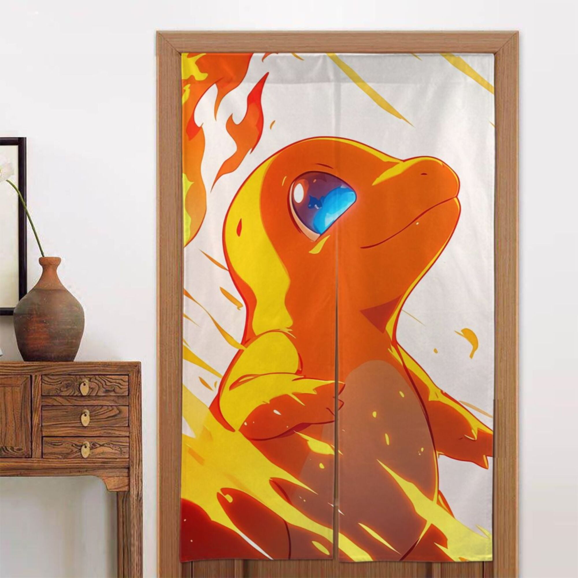 Charmander Doorway Curtain Cute Blackout Windproof Window Door Curtain ...
