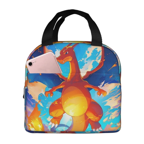 Charmander Lunch Bag Portable Tote Bag Insulated Lunch Box Picnic Beach ...