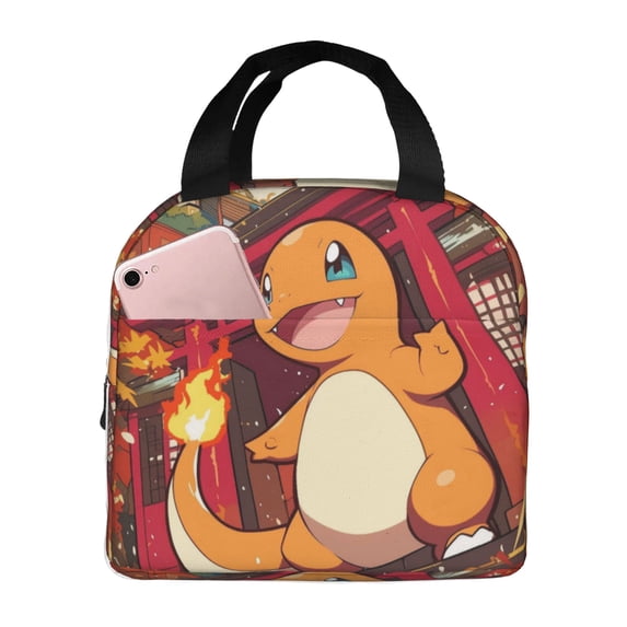 Charmander Lunch Bag Portable Tote Bag Insulated Lunch Box Picnic Beach ...
