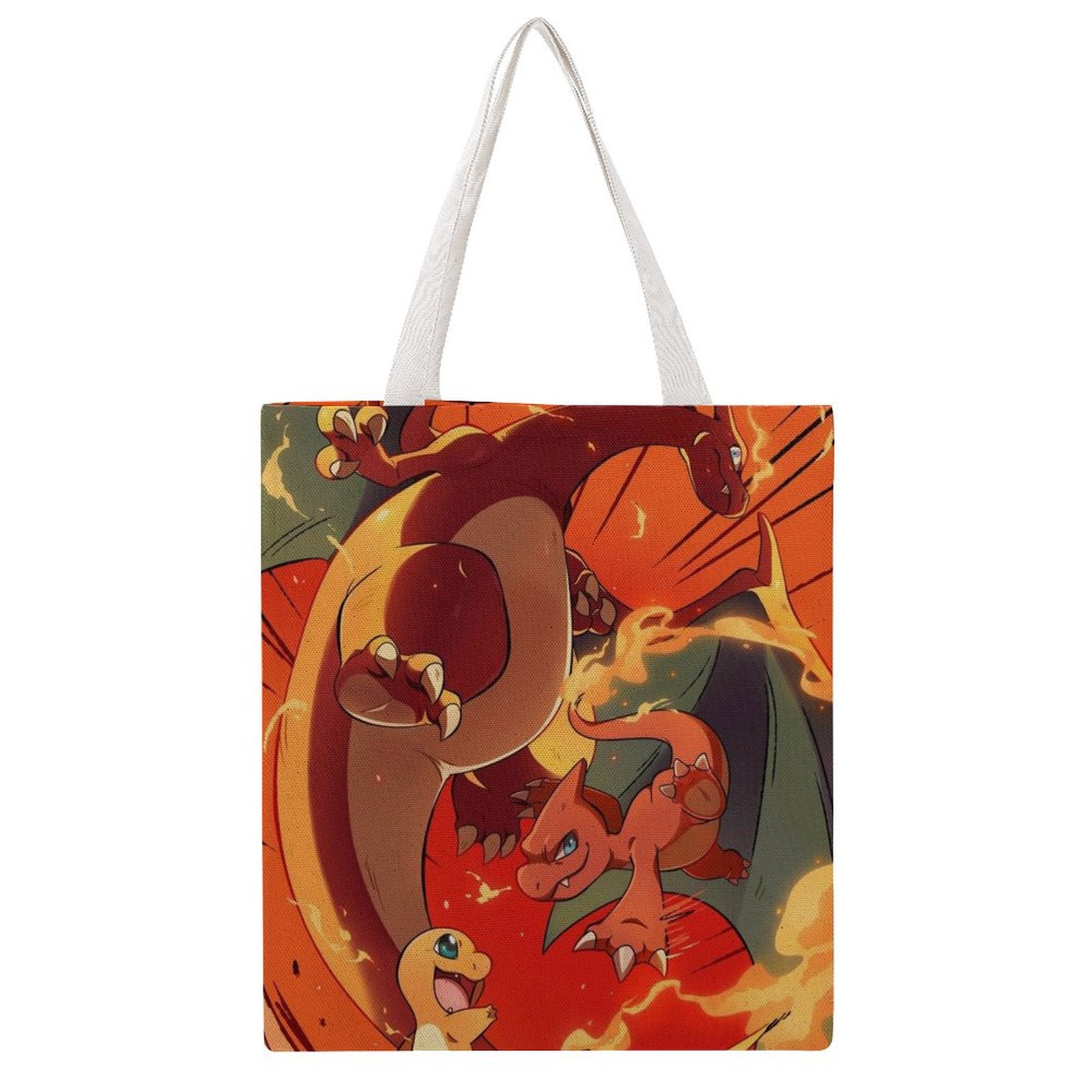 Charmander Mega X Y Anime Go Canvas Tote Bag Reusable Tote Shoulder Bag ...
