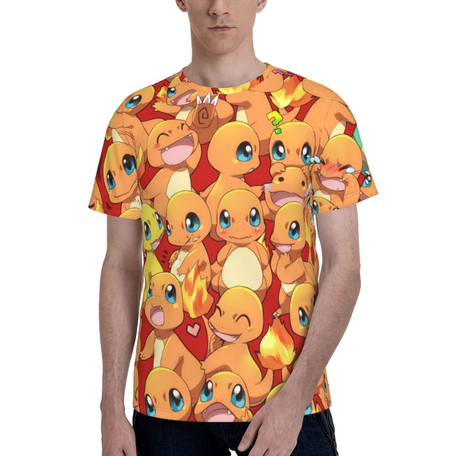 Charmander Men's T Shirt 3D Graphic Hip Hop Unisex Tees Tops Casual ...