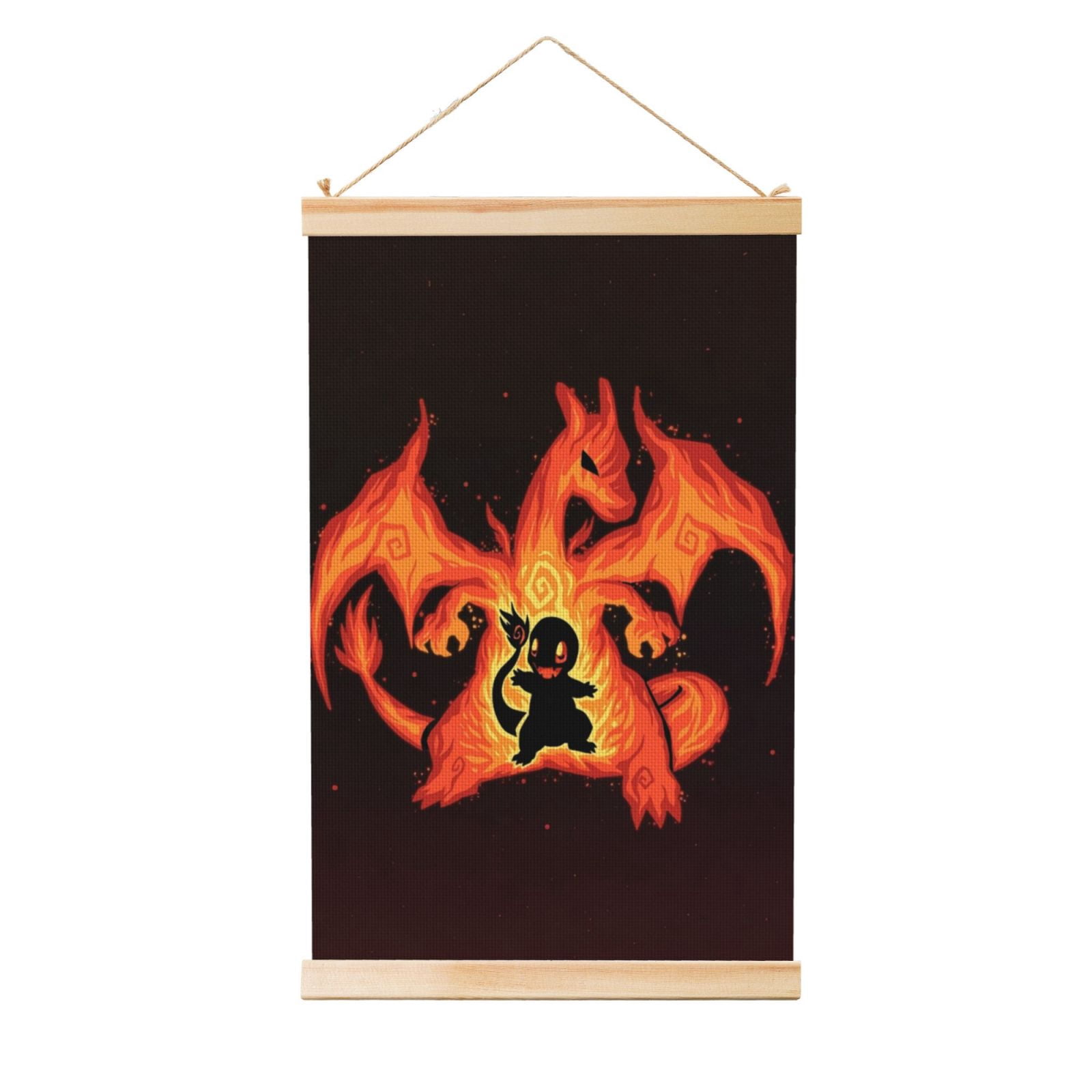 Charmander Poster Aesthetic Canvas Wooden Shaft Wall Art Hanging Hanger ...