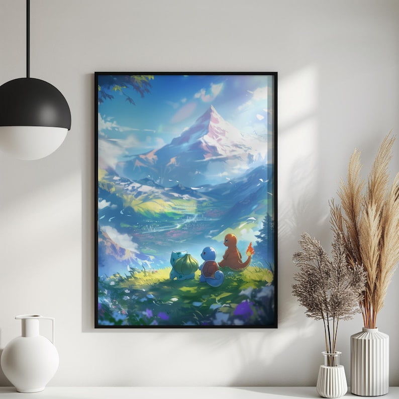 Charmander, Squirtle, Bulbasaur Poster | Digital Download | Pokemon ...
