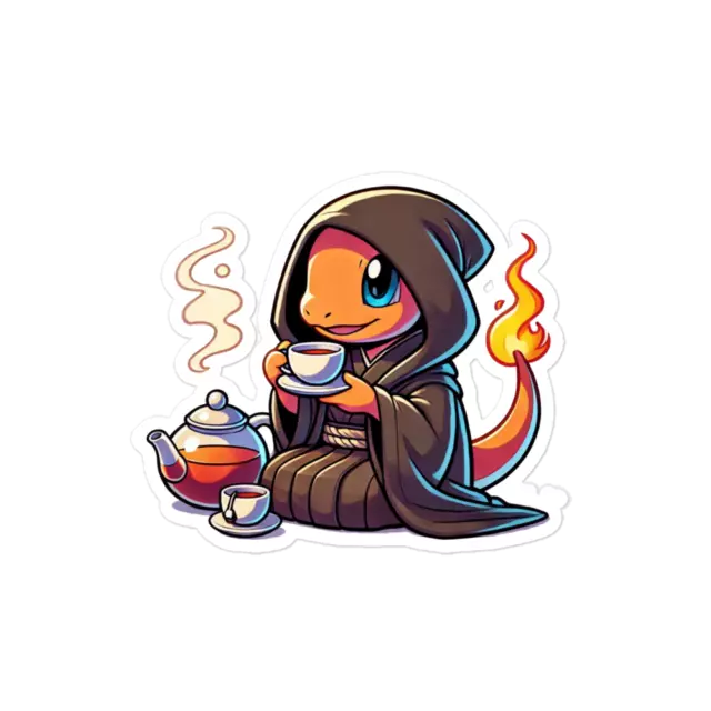Charmander Tea Phone Decal Water Bottle Stickers Car Decals, Laptop ...