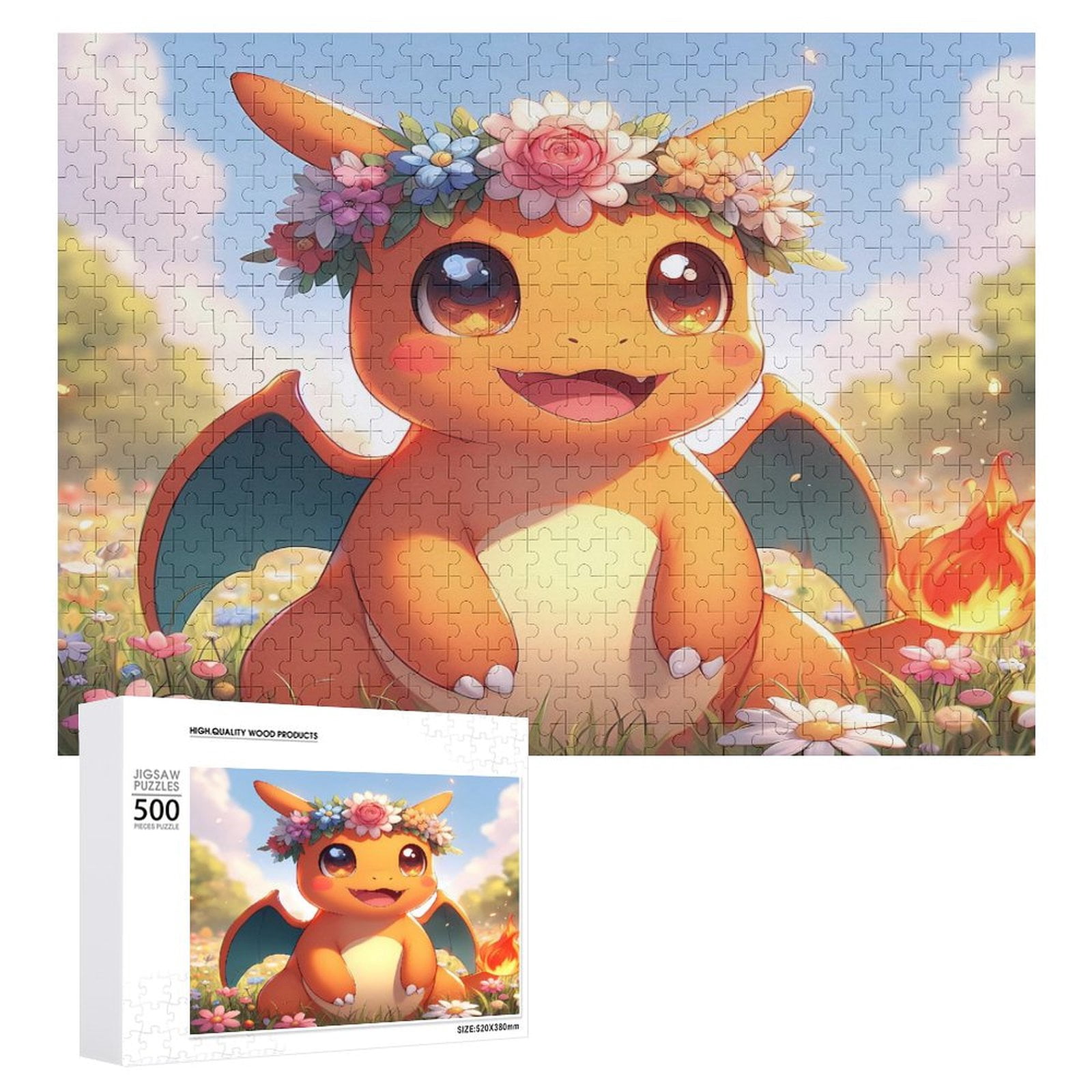 Charmander Wooden Picture Puzzle-Eco-Friendly Wood, Educational Toy ...