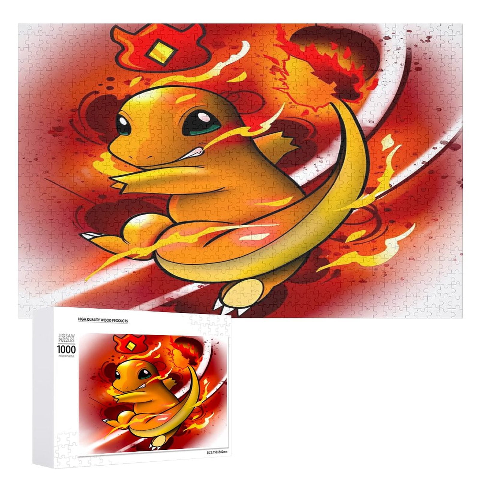 Charmander Wooden Picture Puzzle-Eco-Friendly Wood, Educational Toy ...