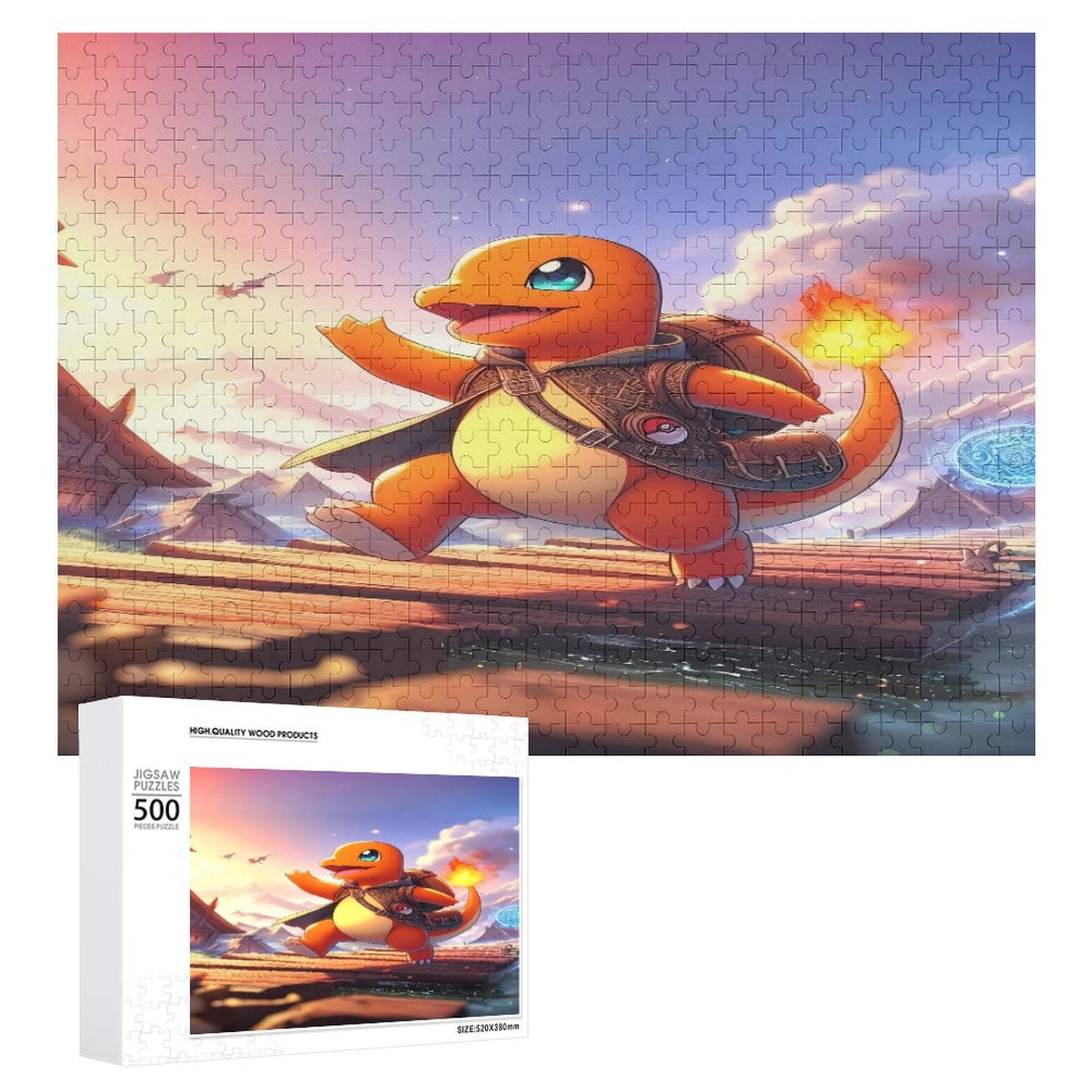 Charmander Wooden Picture Puzzle-Eco-Friendly Wood, Educational Toy ...