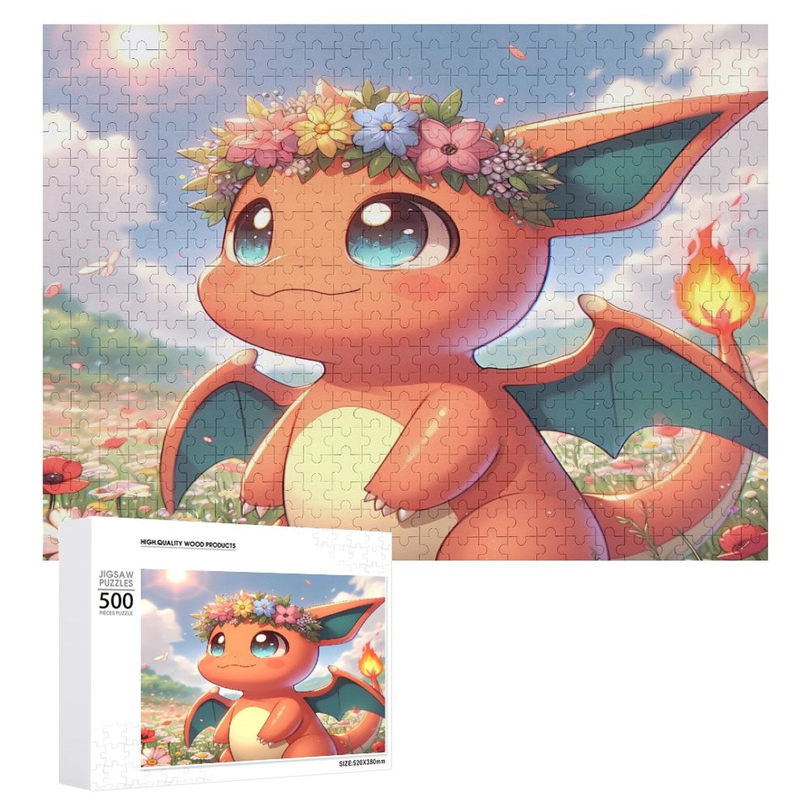 Charmander Wooden Picture Puzzle-Eco-Friendly Wood, Educational Toy ...