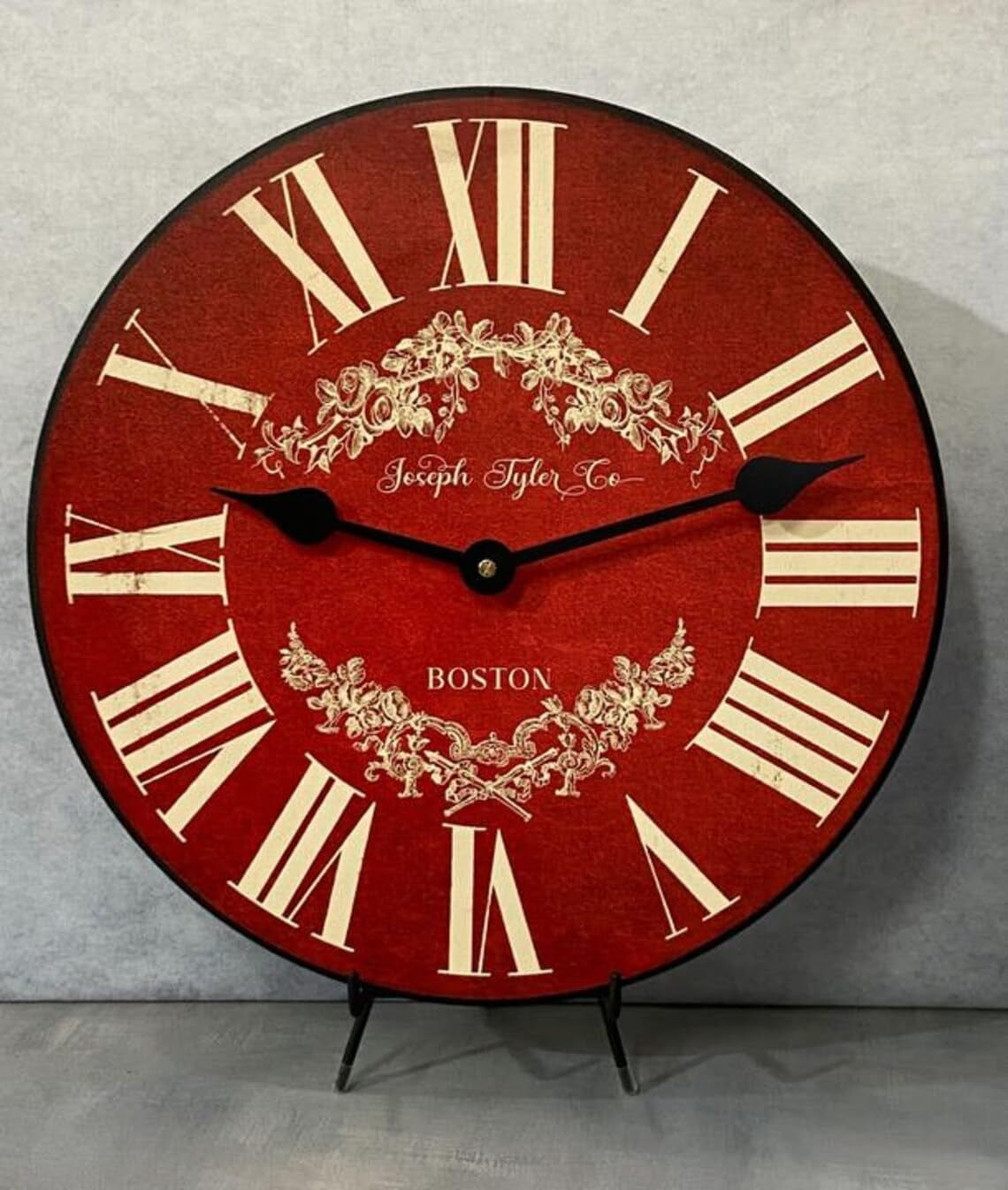 Charmant Red Wall Clock | Ultra Quiet Quartz Mechanism | Hand Made in ...