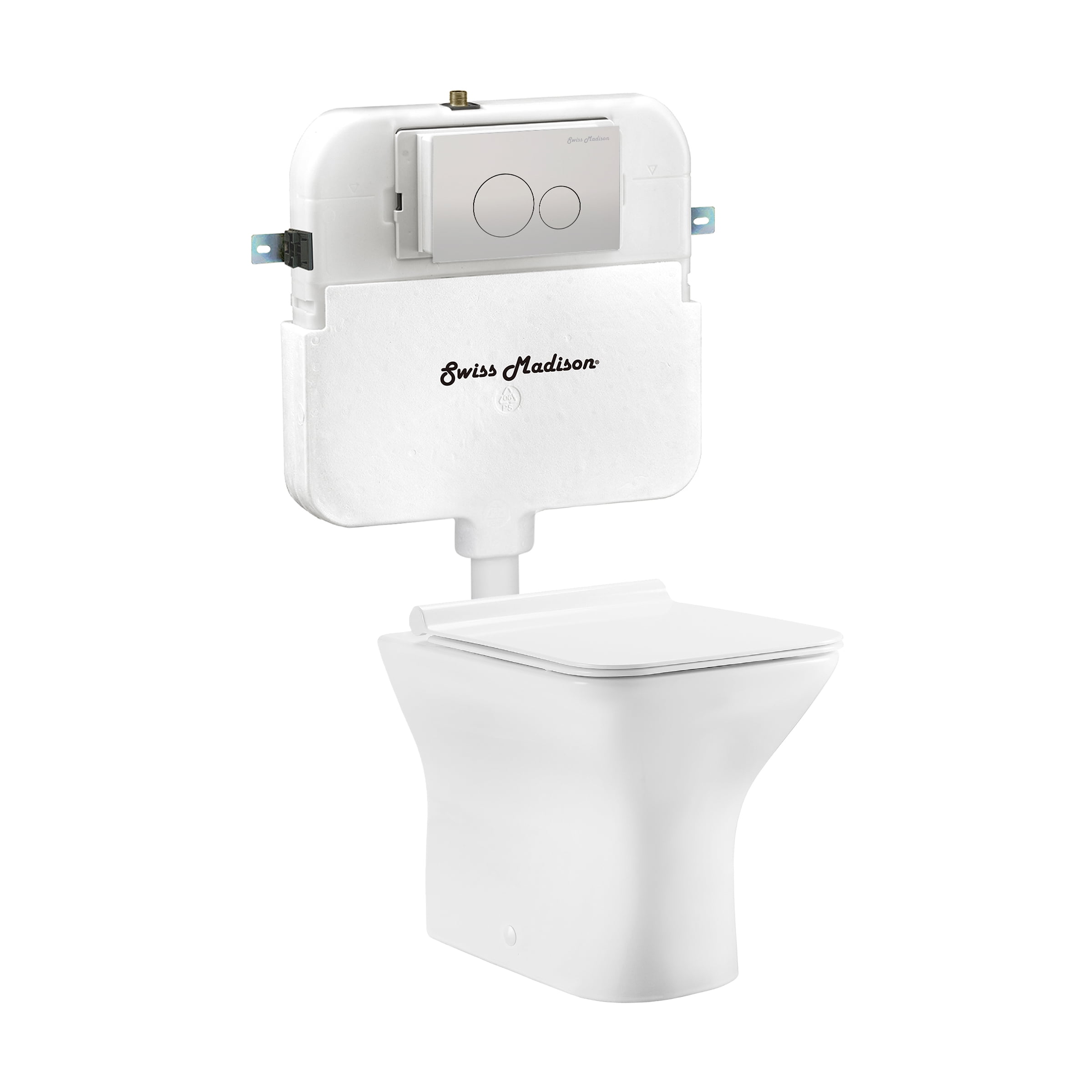 Charme Back to Wall Toilet Bowl Bundle in Glossy White - Walmart.com