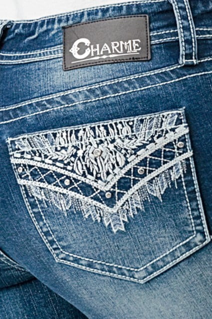 Charme by Grace in LA Jeans Women's Aztec Western Embroidered Bootcut ...
