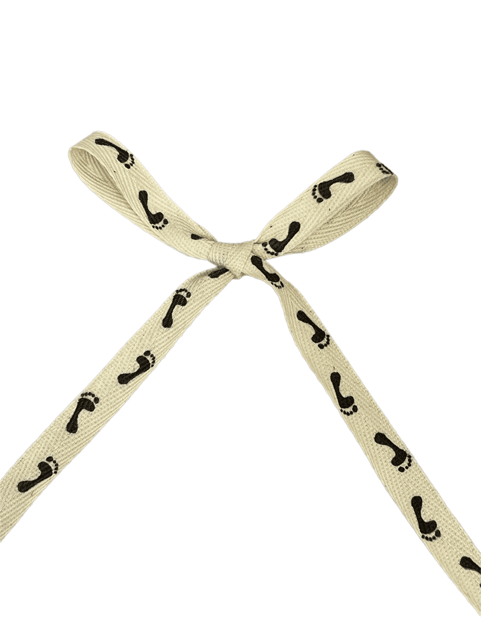 Charmed 1/2" Natural Cotton Twill Tape Ribbon Bare Foot Steps Craft or ...