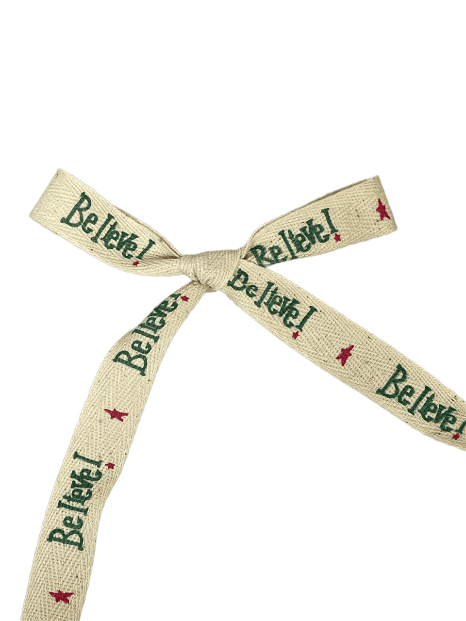 Charmed 3/4" Natural Cotton Twill Tape Ribbon "Believe!" Holiday, Craft ...