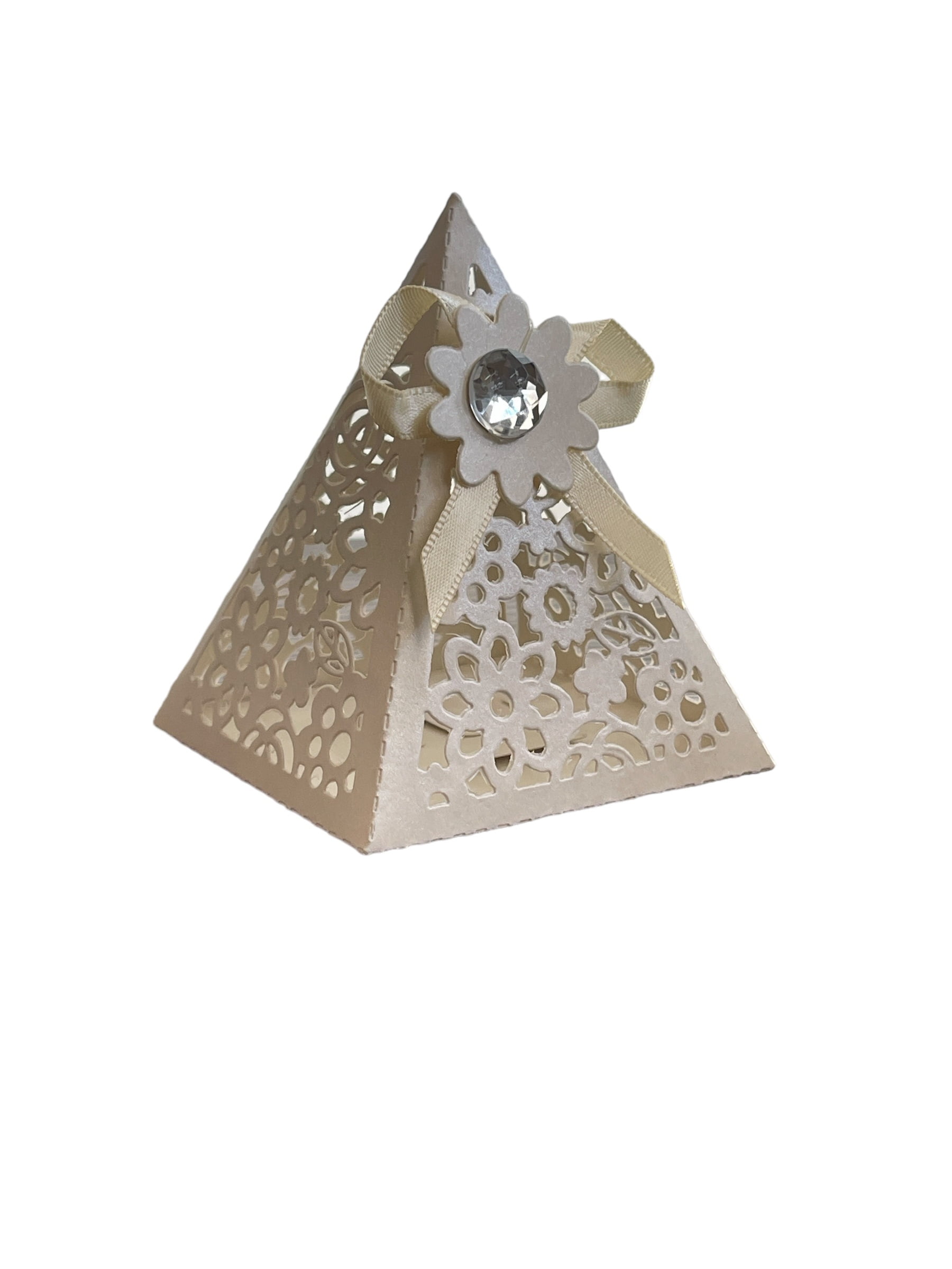 Charmed 36 Counts Ivory Color Luxury Laser Cut-out Pyramid Design ...